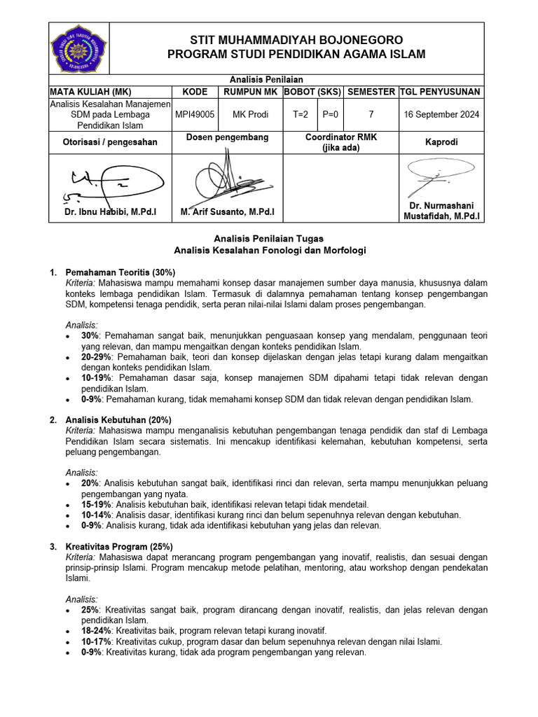M. Arif Susanto-Analisis Penilaian - PKDP 2024 | PDF