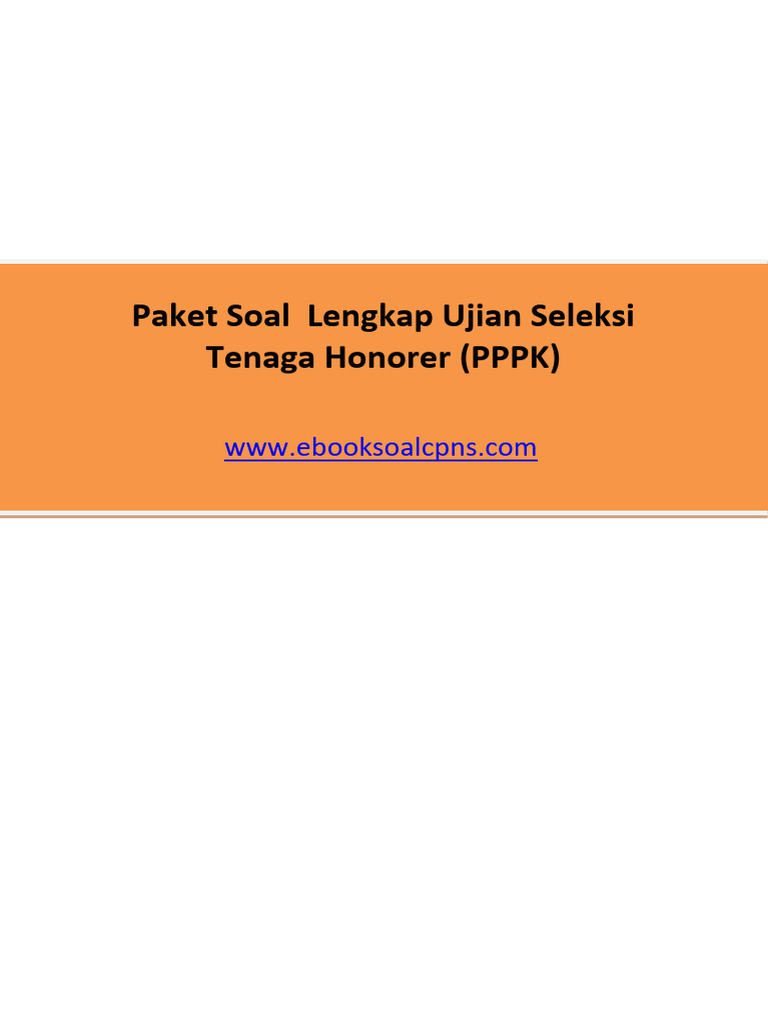 Paket Lengkap Materi Ujian CPNS Honorer Serta PPPK | PDF