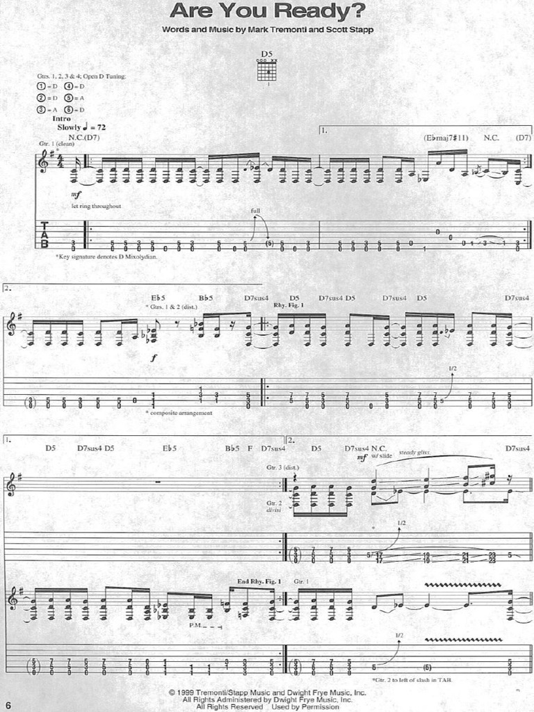 Creed Human Clay Guitar Tabs - Compress | PDF