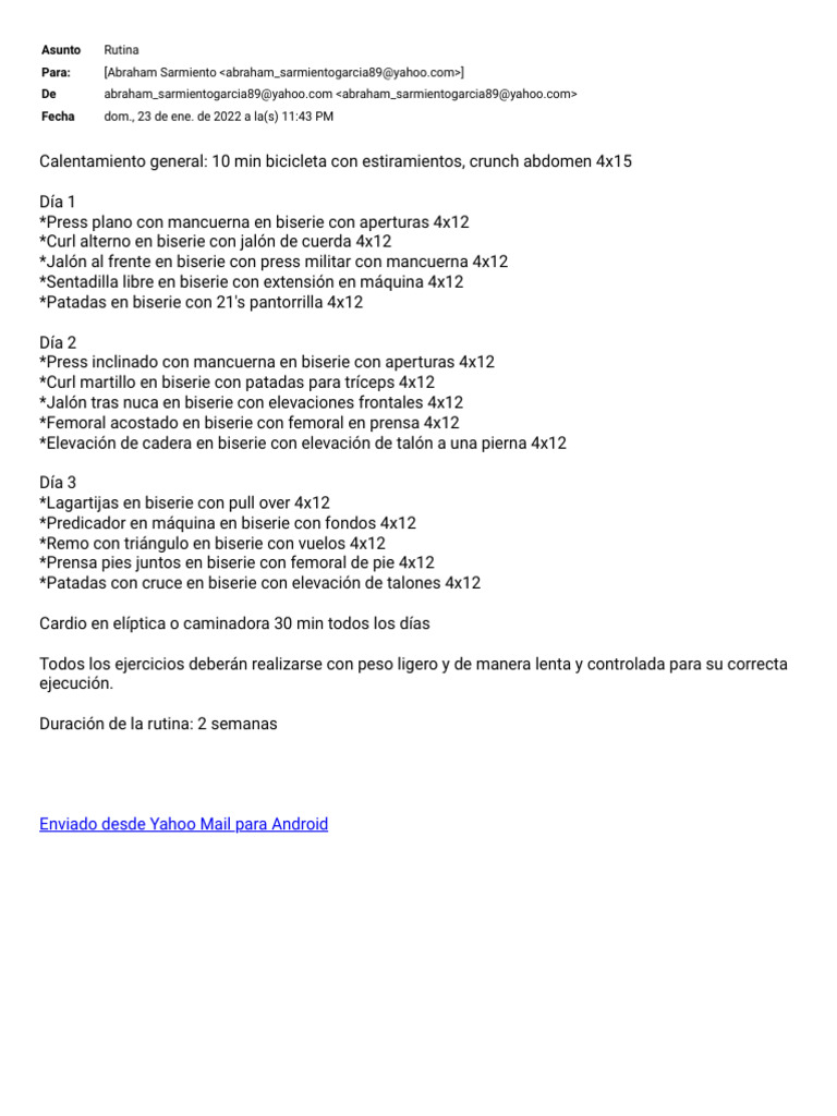 Plan de Entrenamiento Naye | PDF