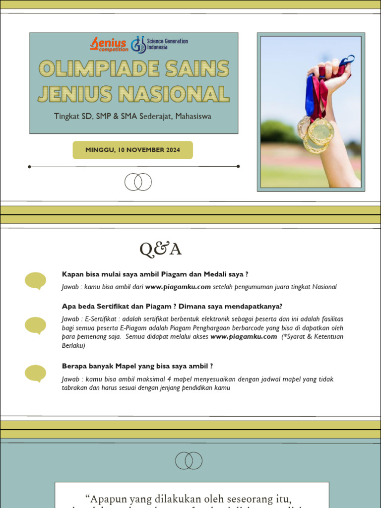 Juknis Olimpiade Sains Jenius Nasional | PDF