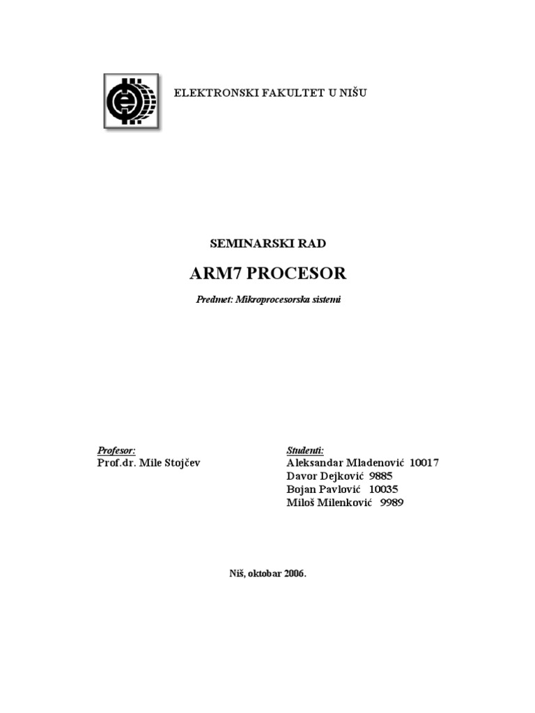 ARM7 Procesor | PDF