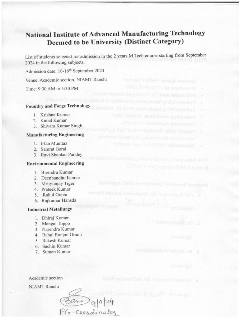 MTech Notice - 10092024 | PDF