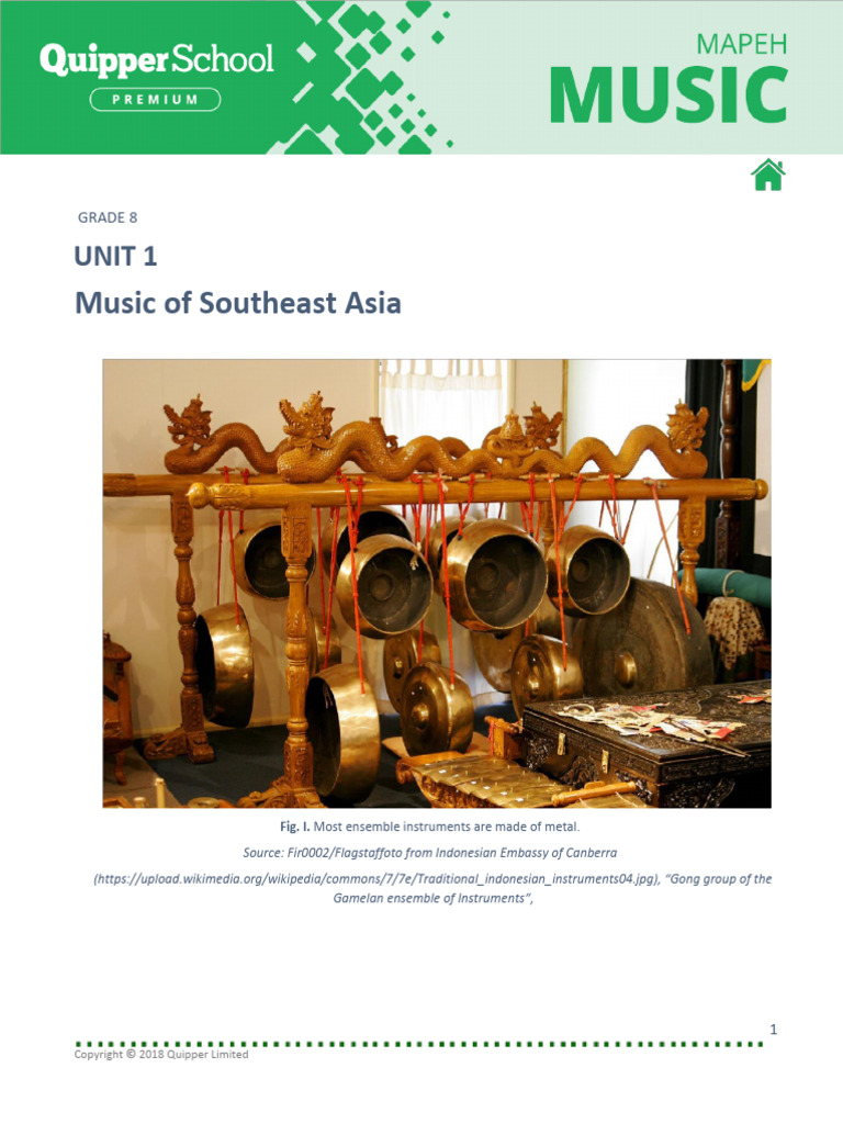 Music Unit 1 - Music of Southeast Asia | PDF | Southeast Asia | Indonesia