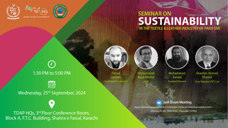 Leaflet - Seminar On Sustainability Texpo 2024 (25!09!2024) | PDF