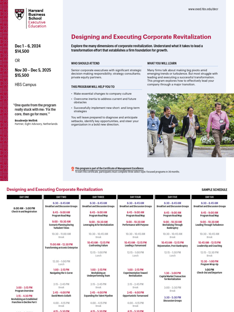 Designing Executing Corporate Revitalization Brochure | PDF ...