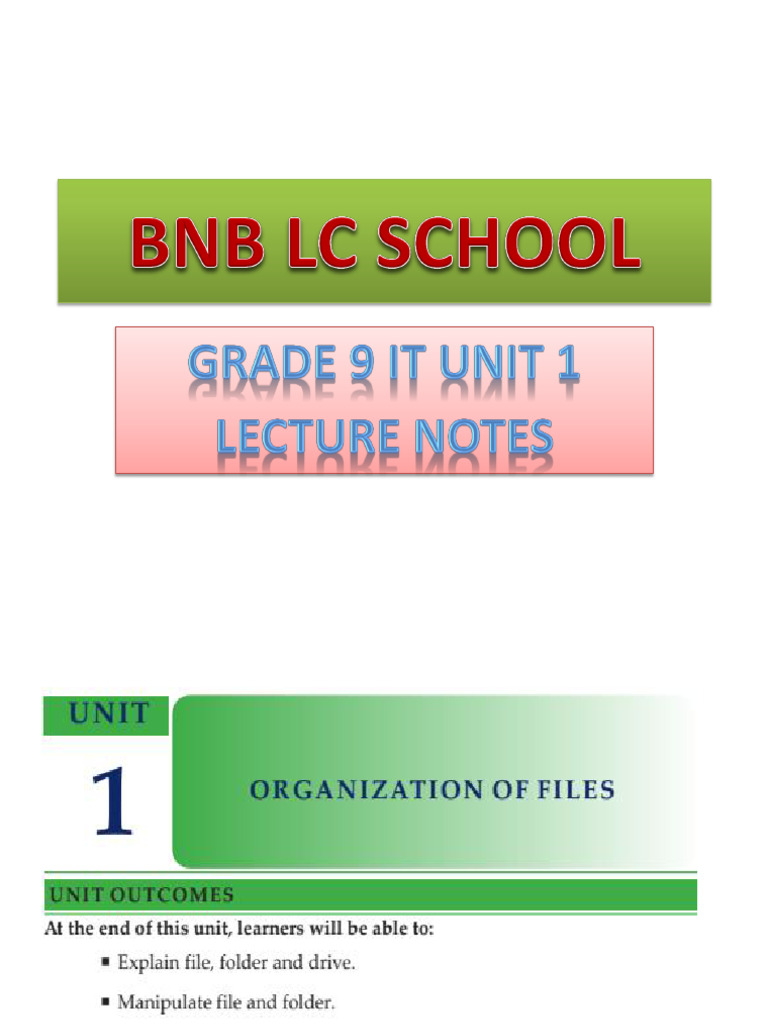 grade 9 IT PPT | PDF | Computer File | Usb Flash Drive