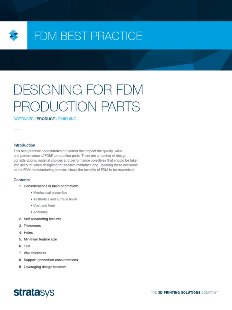 Designing For FDM Production Parts - en Best Practice | PDF | 3 D ...