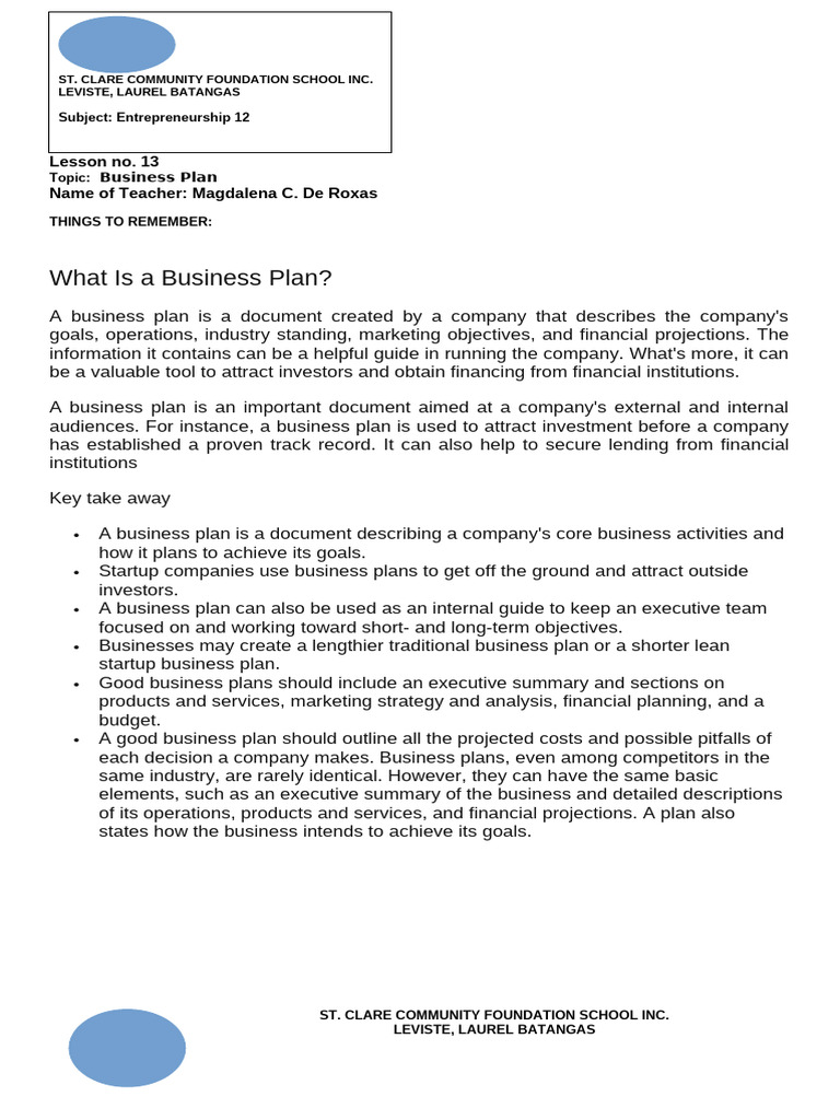 Business Plan Essentials Guide | PDF | Business