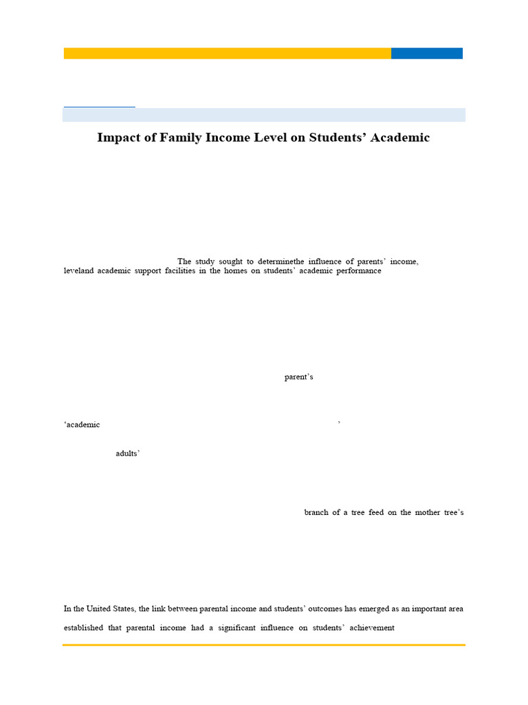 Family Income's Impact on Student Performance | PDF | Socioeconomic ...