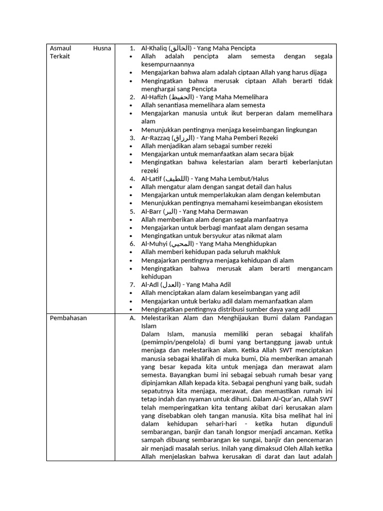 Materi Mentoring Melestarikan Alam | PDF