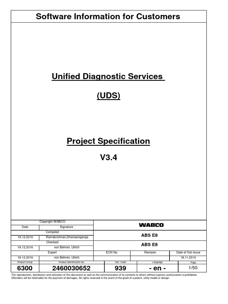 1 - 7 - General Customer UDS Diagnostic Specification - 2460030652 - 1 - 36 - 1 - 31 | PDF ...