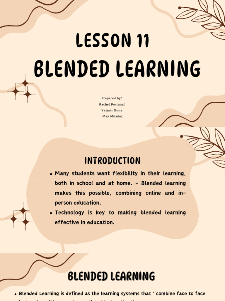 Lesson 11. Blended Learning | PDF | Learning | Educational Technology