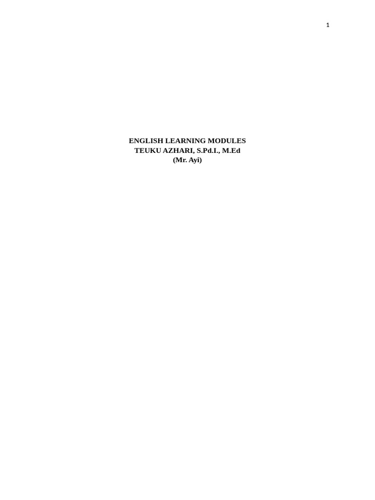 English Learning Modules 1-8 | PDF | Verb | Grammatical Number
