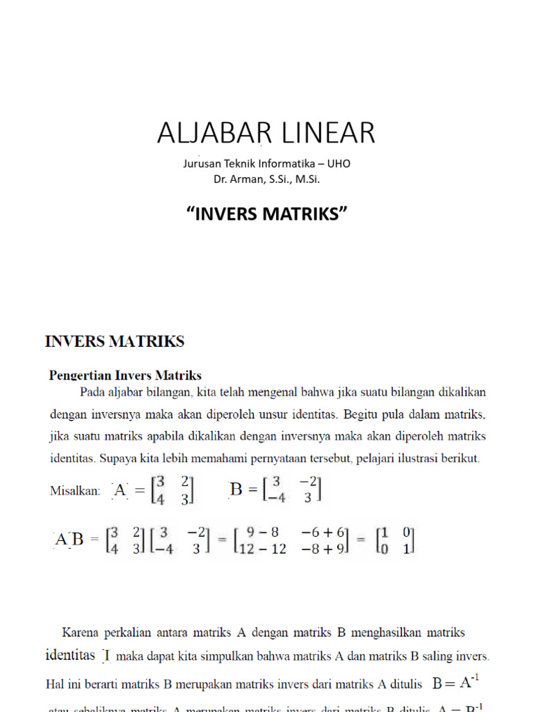 Materi Aljabar Linear-Invers | PDF