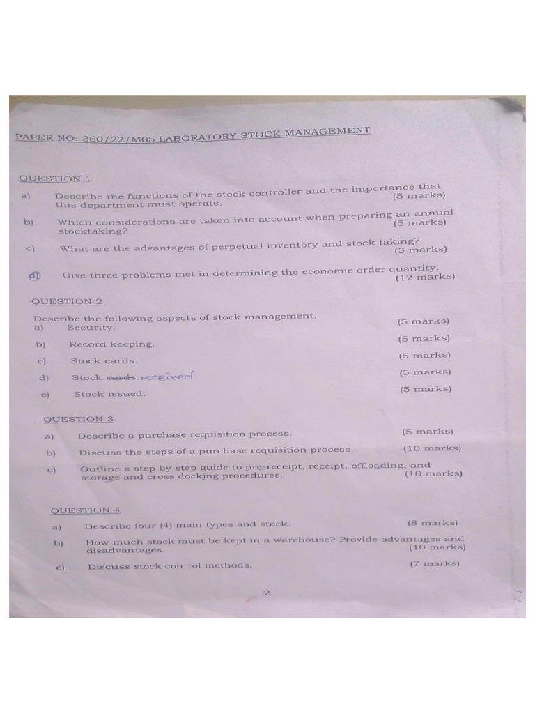 Stock Management Pdf