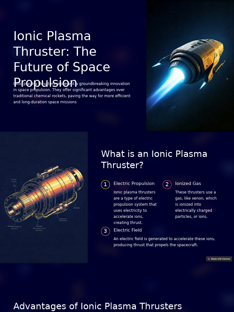 Ionic Plasma Thruster The Future of Space Propulsion | PDF | Spacecraft Propulsion | Plasma ...