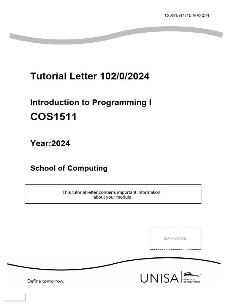 COS1511 - 102 - 0 - 2024 Assignment 2 | PDF | Parameter (Computer Programming) | Function ...