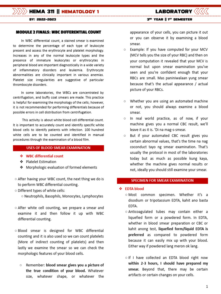 2 - WBC Differential Count | PDF | White Blood Cell | Staining
