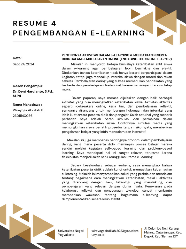 Resume 4 - E-Learning | PDF