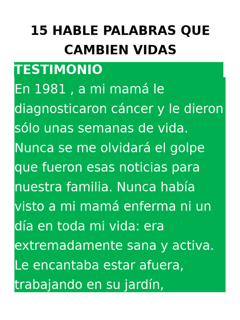 P - 03-15 - Hable Palabras Que Cambien Vidas | PDF | Dios | Verdad
