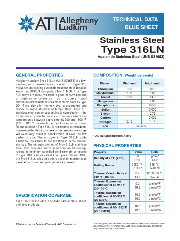316ln Download Free Pdf Stainless Steel Steel