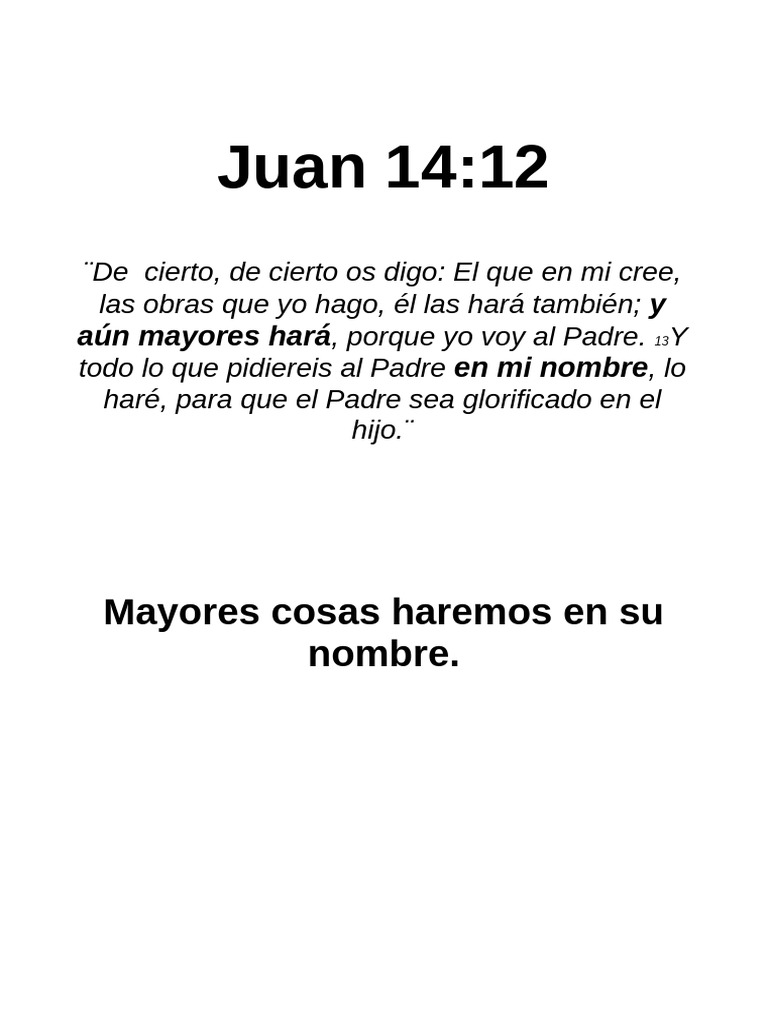 Juan 14-12 Cosas Mayores | PDF