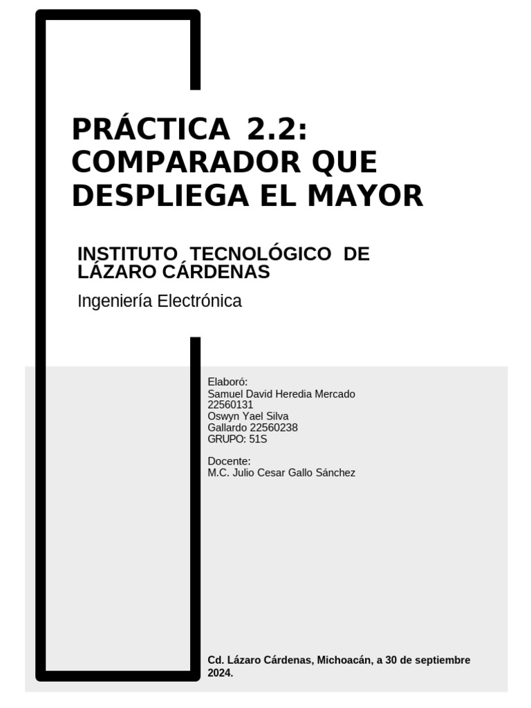 Práctica 2.2 Comp - Desp - Mayor - HMSD - SGOY | PDF | Vhdl | Informática