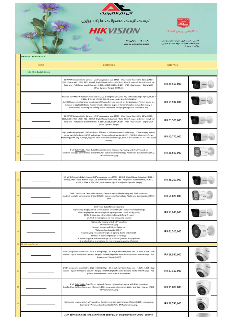 Hikvision Network Camera Overview | PDF | Camera | Infrared