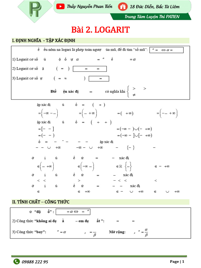 Công TH C Logarit | PDF