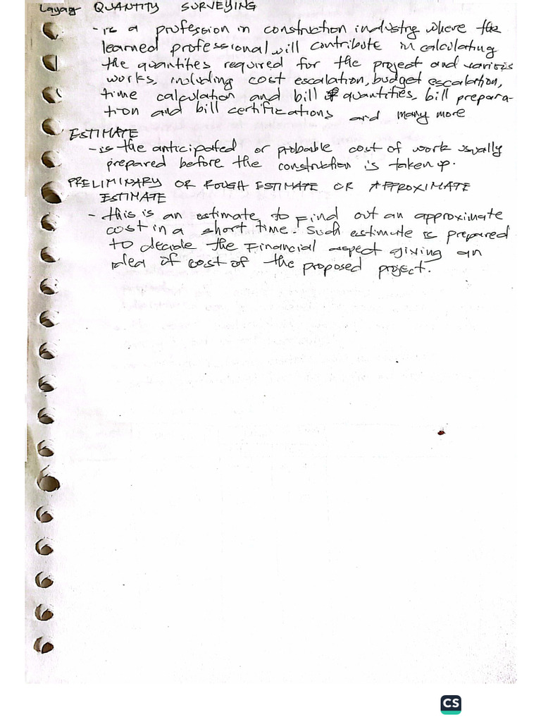 Quantity Surveying Notes | PDF