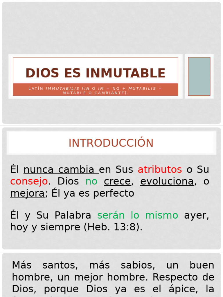 Dios Es Inmutable | PDF | Dios | Concepciones de dios