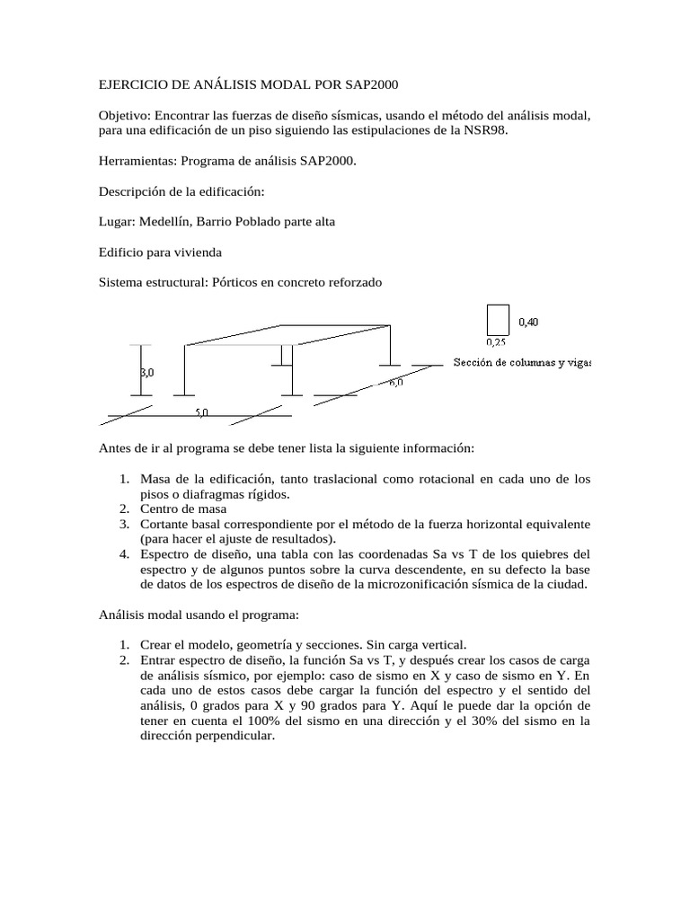 Ejercicio de Análisis Modal Por Sap2000-Espectro | PDF | Métodos y ...