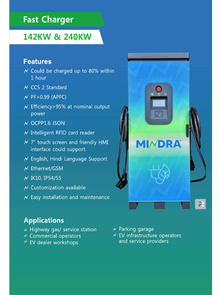 Mindra-142kw Charger Datasheet | PDF