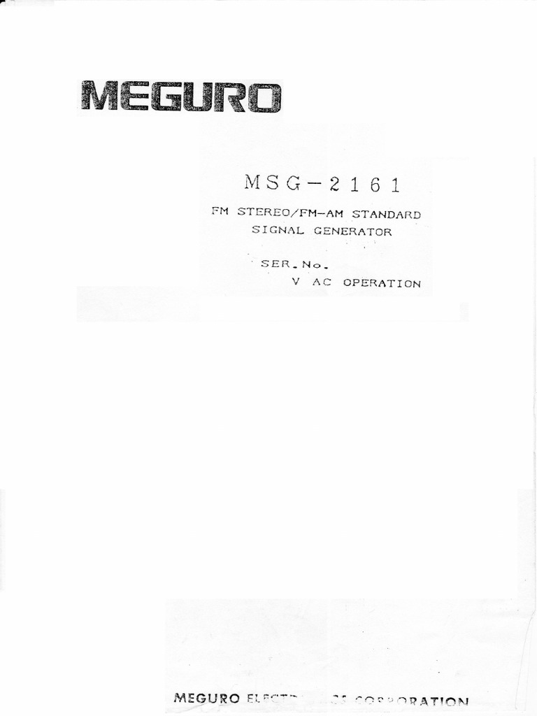Meguro 2161 | PDF