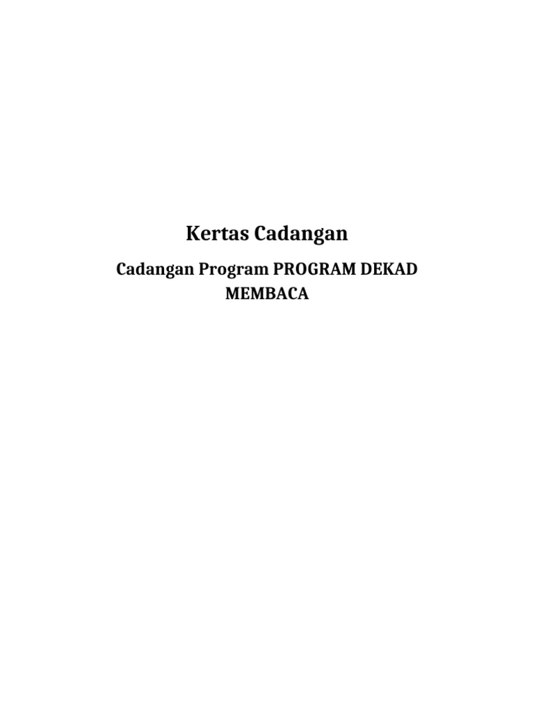 5 Program Dekad Membaca 4447 | PDF