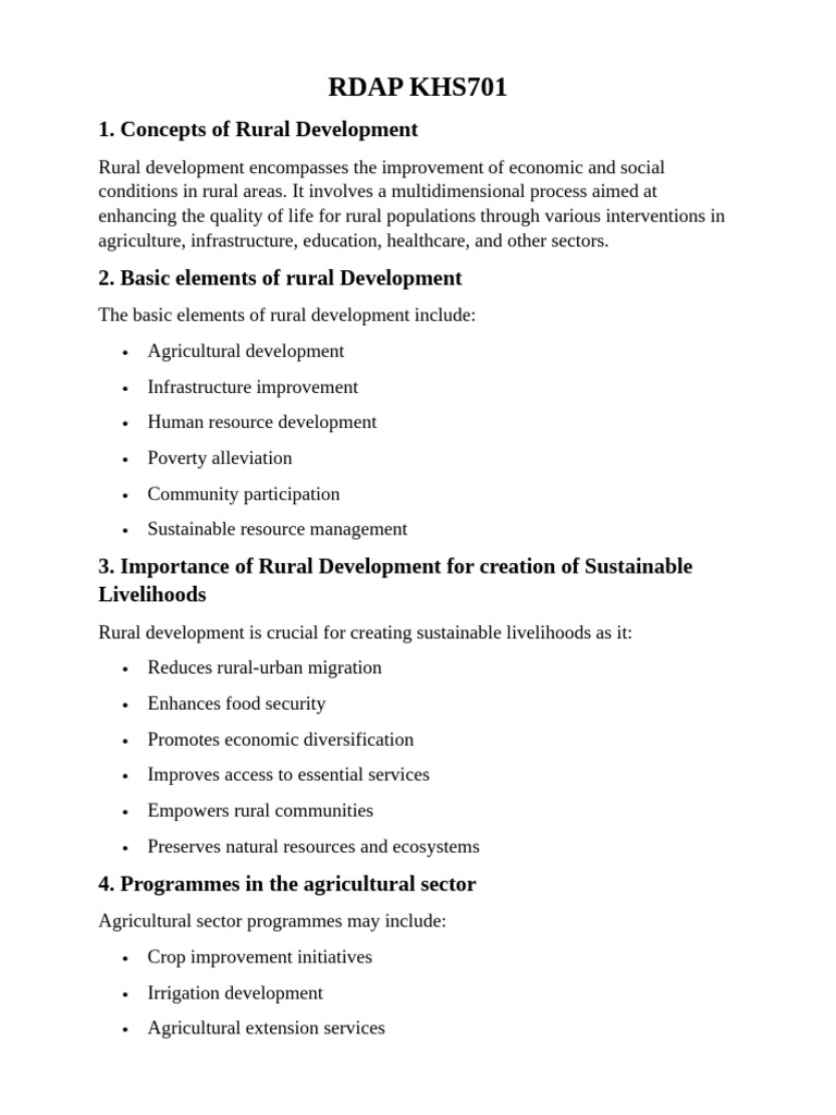 Rdap Unit 1 | PDF | Agriculture | Climate Resilience