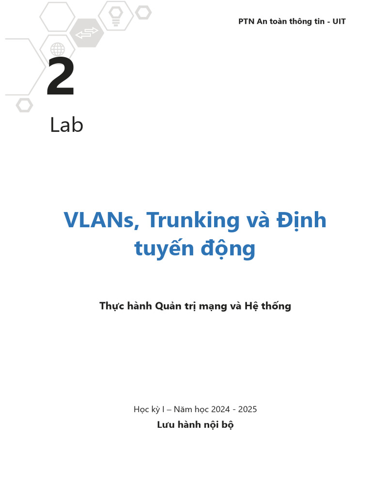 Lab 2 - VLANs, Trunking and Dynamic Routing-V2022 | PDF