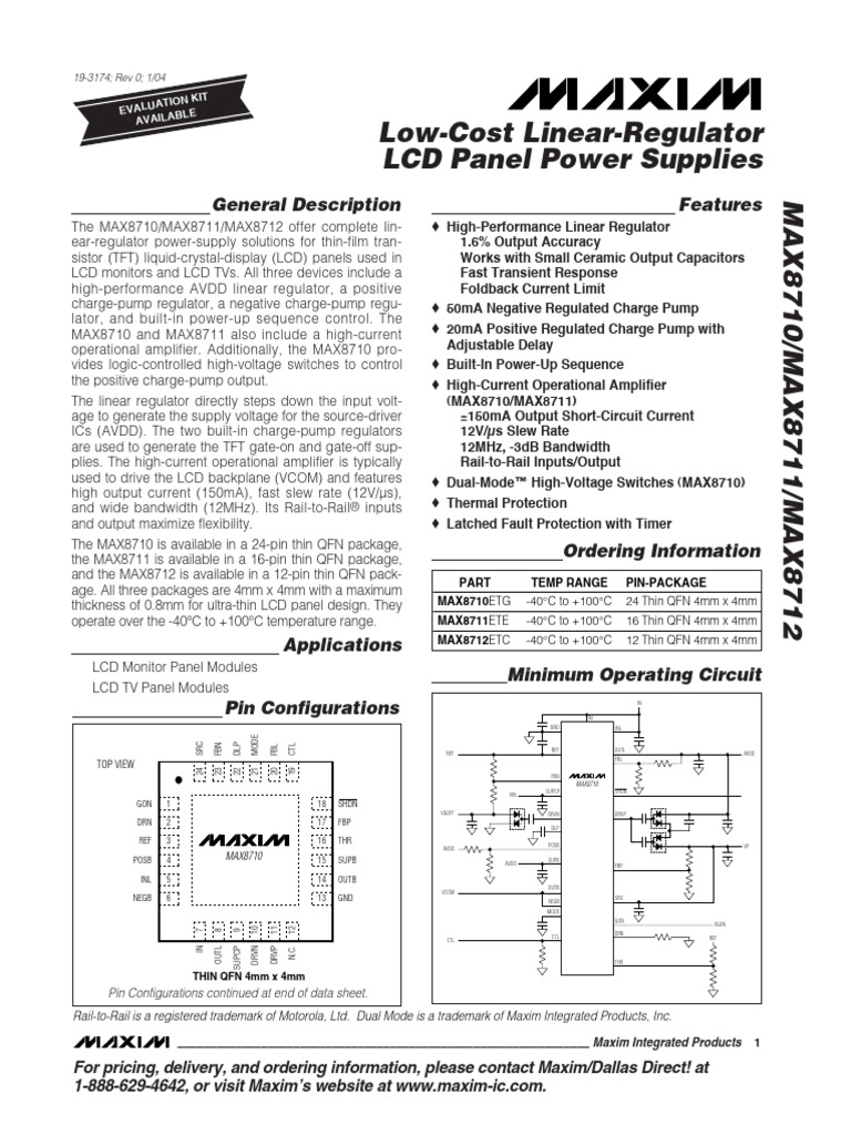 Max 8712 | PDF | Power Supply | Operational Amplifier