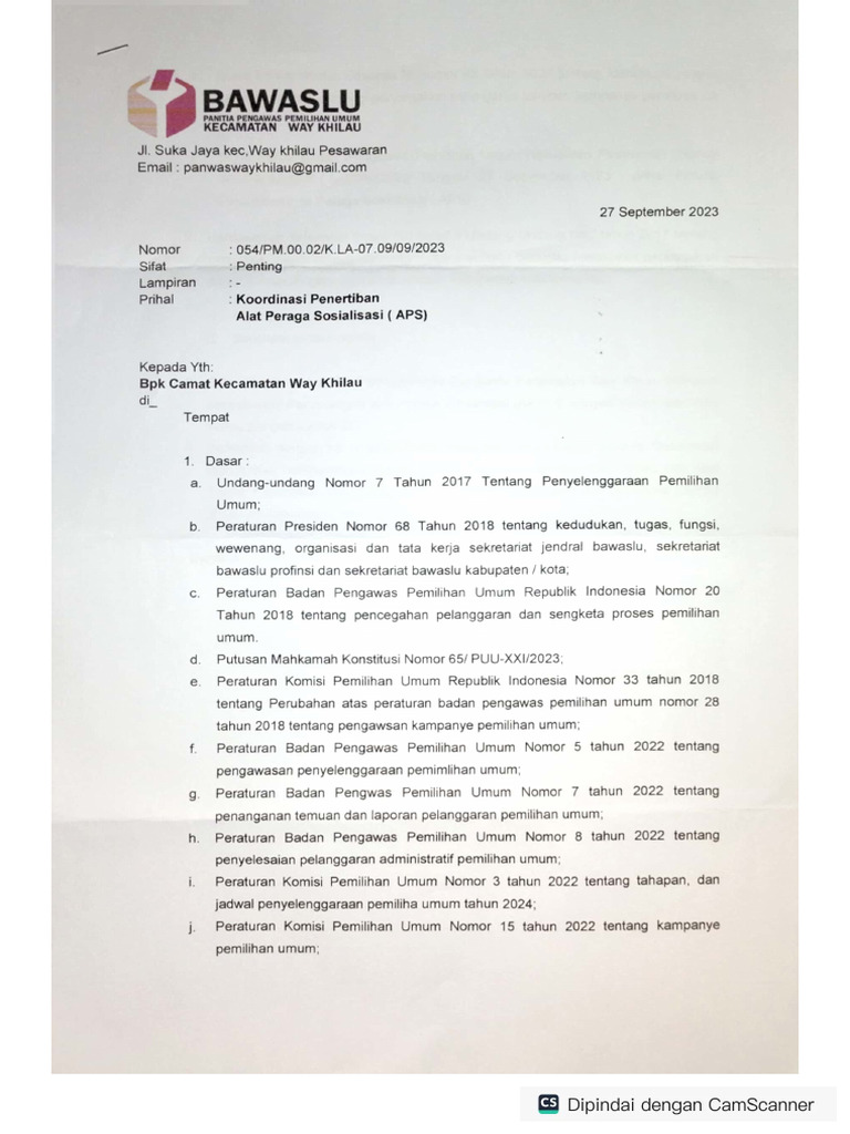 Koordinasi Penertiban APS | PDF