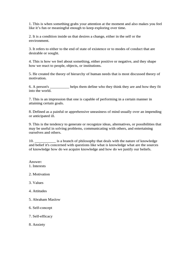Assessment Test Affective Targets | PDF