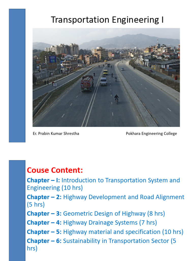 Chapter 1 - Introduction To Transportation System and Engineering (Part ...