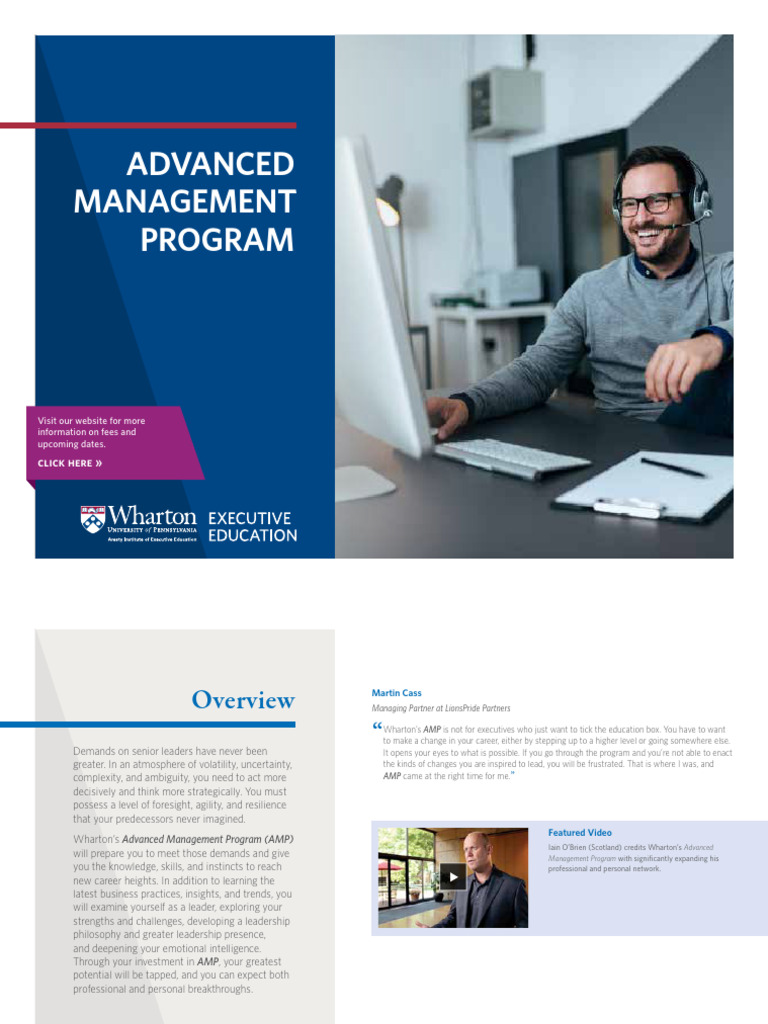 Wharton Advanced Management Program | PDF | Leadership