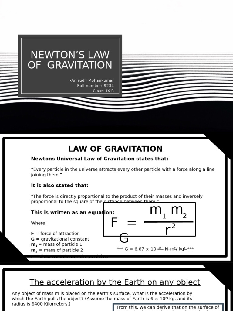 Newton's Law of Gravitation | PDF | Mass | Newton's Law Of Universal ...