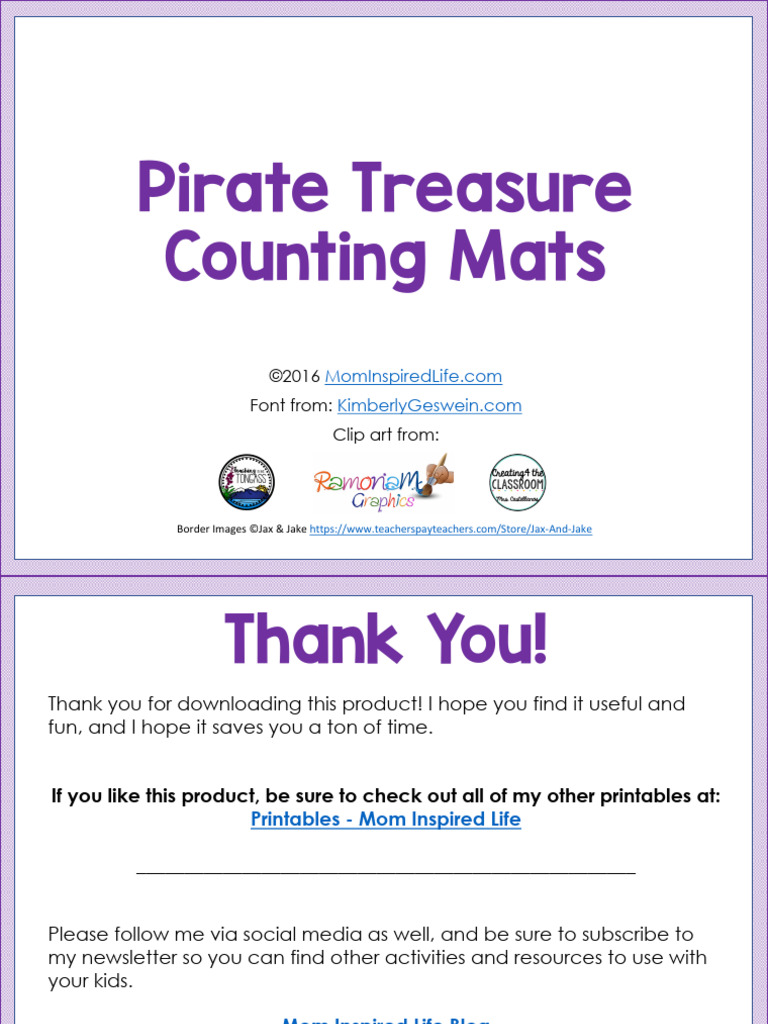 Pirate Treasure Counting Mats | PDF | Software | Computer Mediated ...
