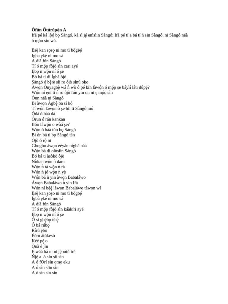 Òfún Ótúrúpòn A-B | PDF