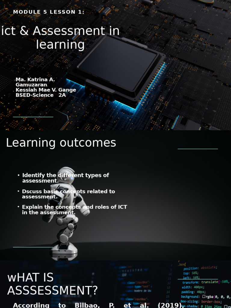 ICT & Assessment for Educators | PDF | Educational Assessment | Cognition