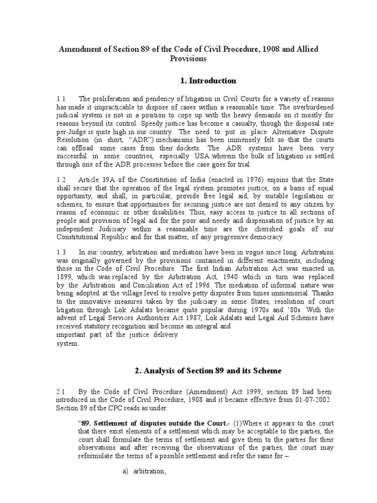 Amendment of Section 89 of The Code of Civil Procedure, 1908 and Allied ...
