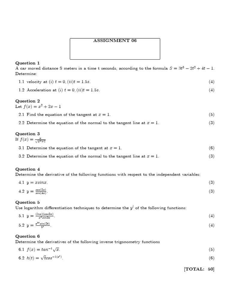 MAT1501 - Assessment 6 | PDF