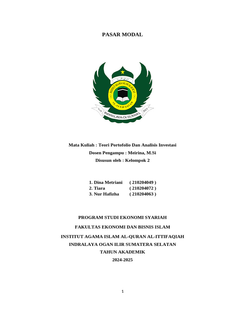 Pasar Modal 2024 | PDF